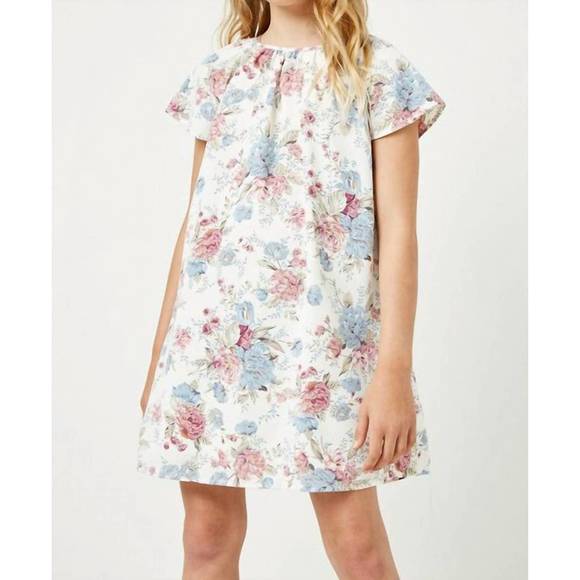 Hayden | Dresses | New Hayden La Girls Flutter Sleeve Floral Shift ...
